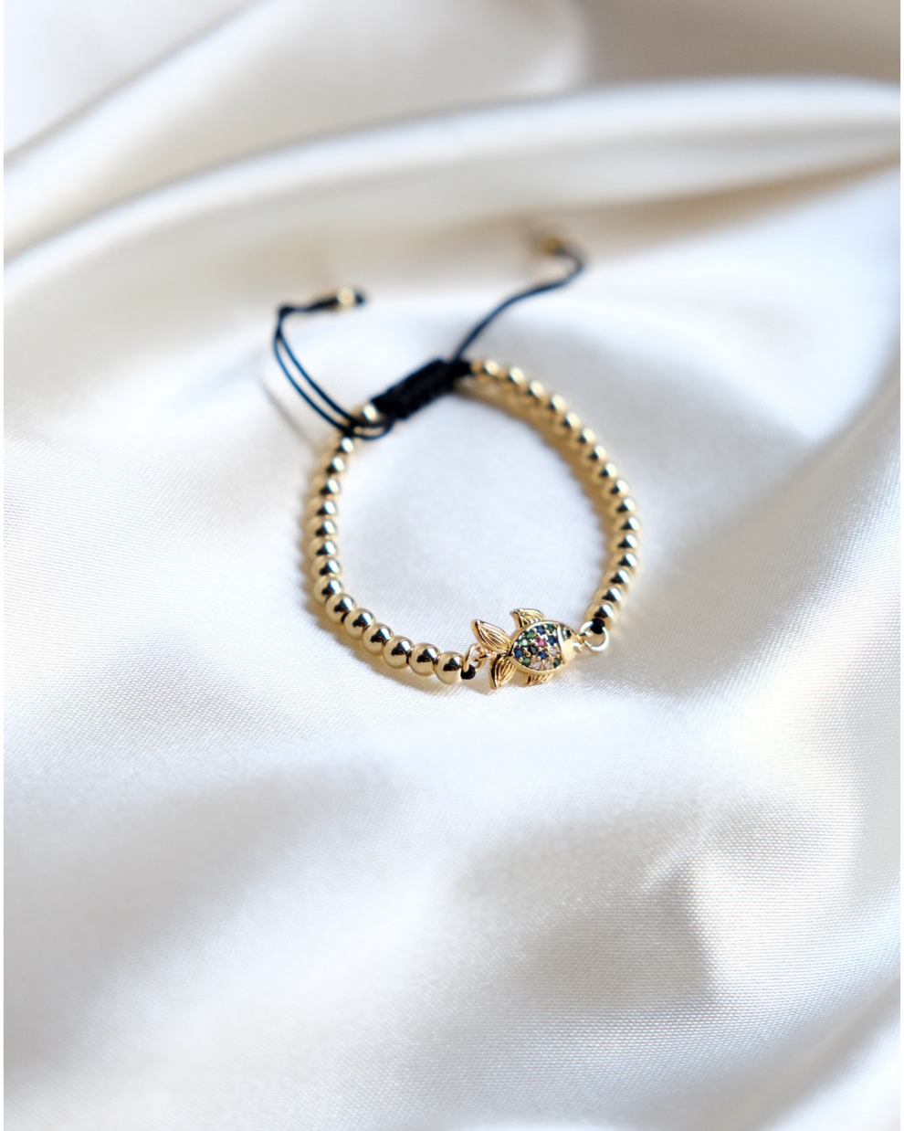 Harper Gold Bead Fish Bracelet – heart factory accessories